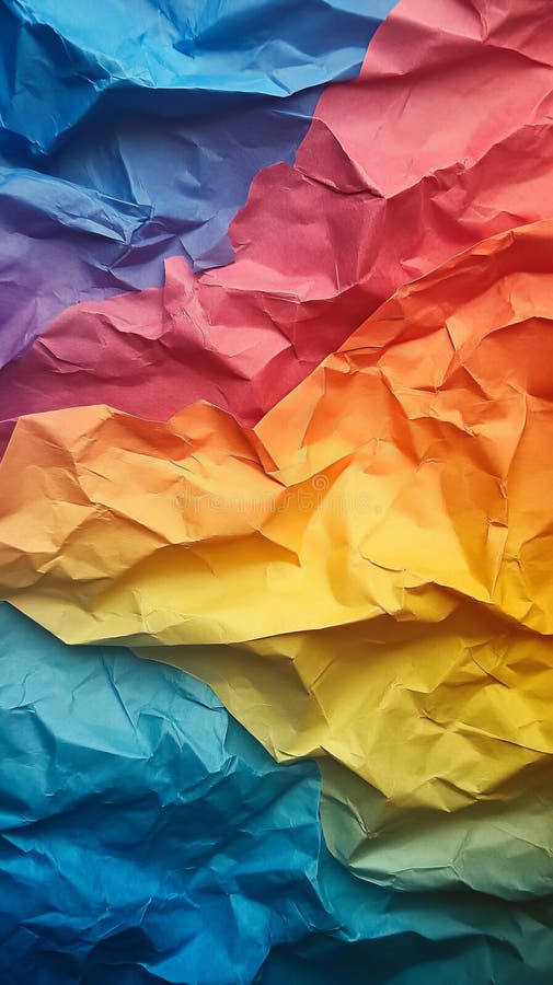 Colorful Crumpled Paper Texture, Abstract Art. Creative Design Concept ...