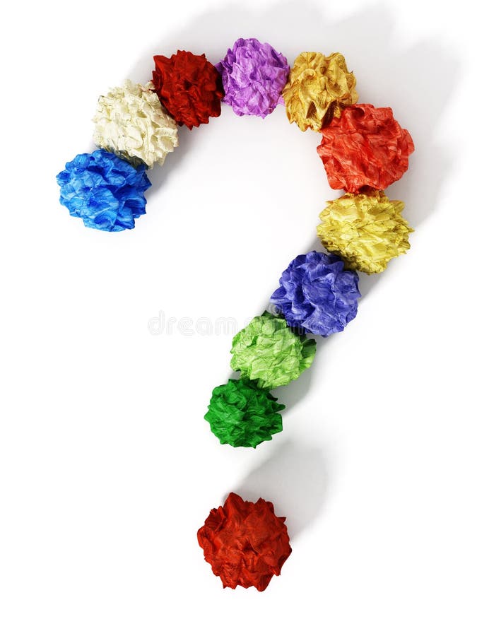 Colorful Crumpled Papers Forming Question Mark Stock Illustration ...