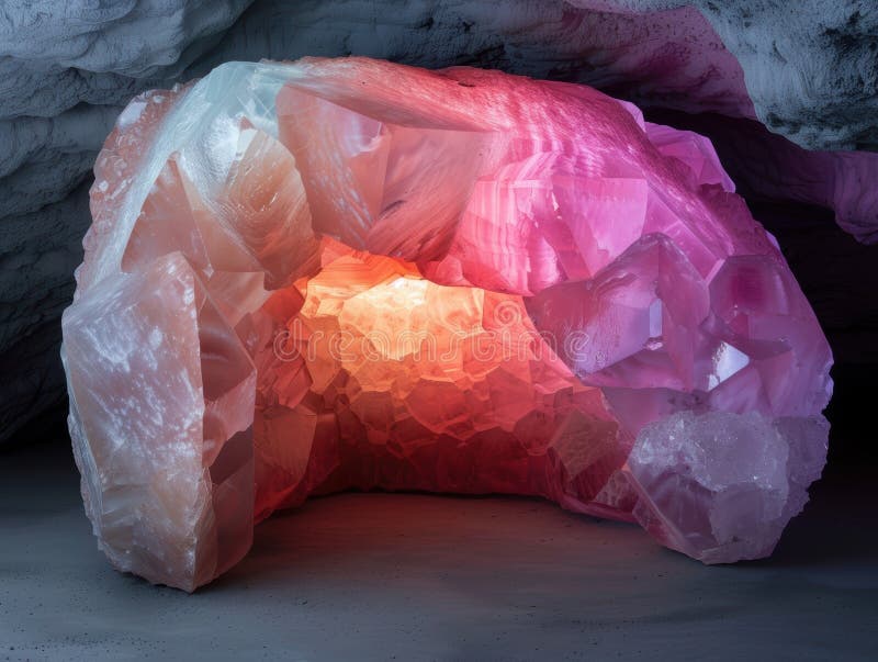 Colorful crystal cave stock illustration. Illustration of synthography ...