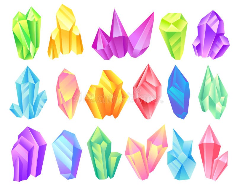 Colorful Crystal or Crystalline Solid Forming Geometrical Shape Big ...