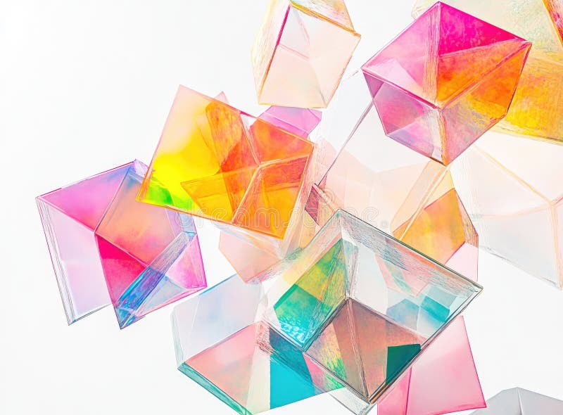 Colorful Crystal Cubes Abstract Art Background Stock Illustration ...