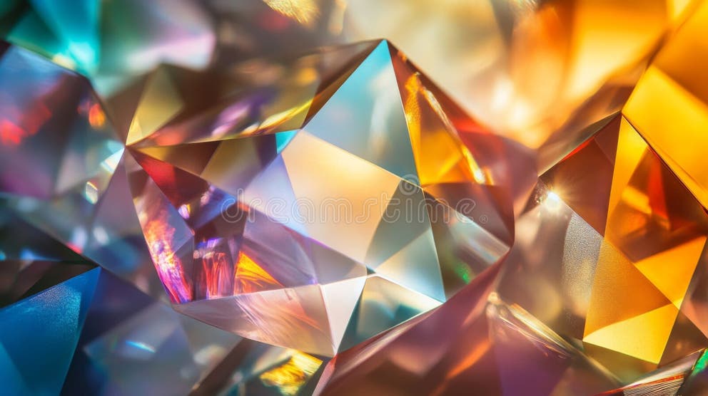 Colorful Crystal Facets Glimmering Light Reflection Stock Illustration ...