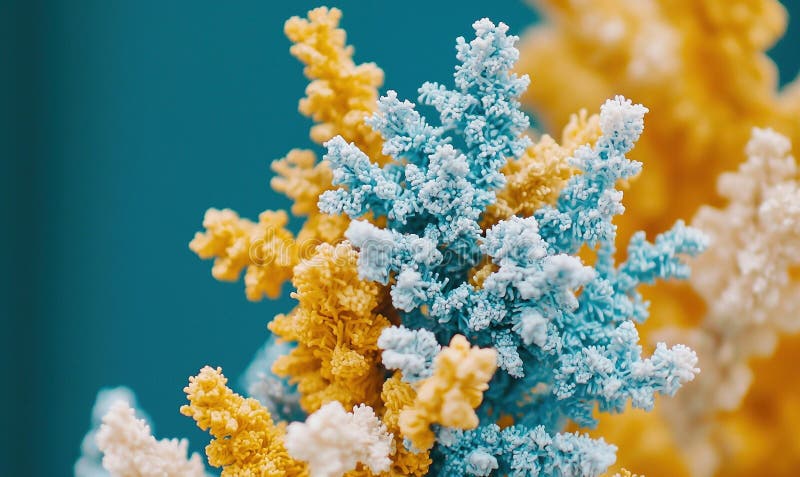 Colorful Crystal Formations on Teal Background, Ideal for Science or ...