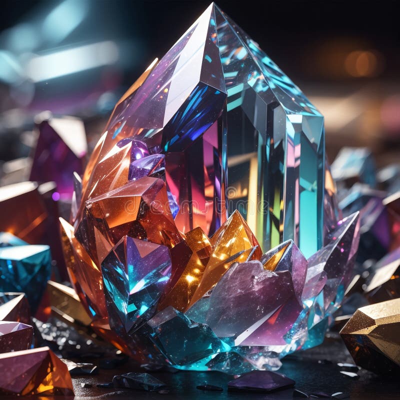 Colorful Crystal. Large Colorful Crystal. Giant Colorful Crystal. Stock ...