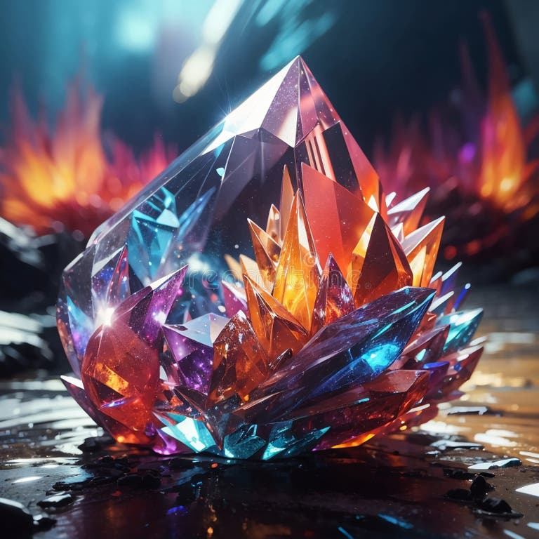 Colorful Crystal. Large Colorful Crystal. Giant Colorful Crystal. Stock ...