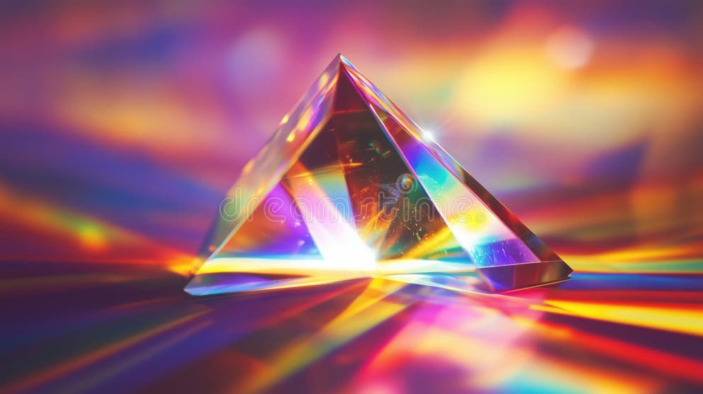 Colorful Crystal Prism Reflecting Light in Vibrant Rainbow Patterns ...
