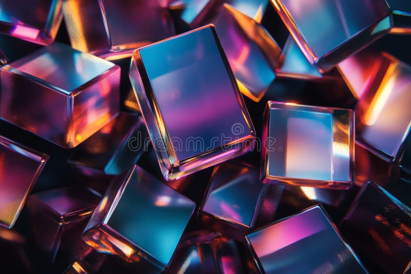 Colorful Crystal Prisms Shining on Dark Background. Luxury Concept ...