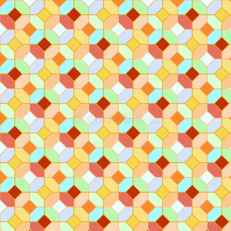 Colorful Crystal Repeat Pattern with Squares and Hexagons Abstract ...