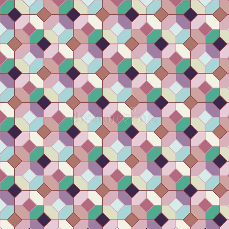 Colorful Crystal Repeat Pattern with Squares and Hexagons Abstract ...