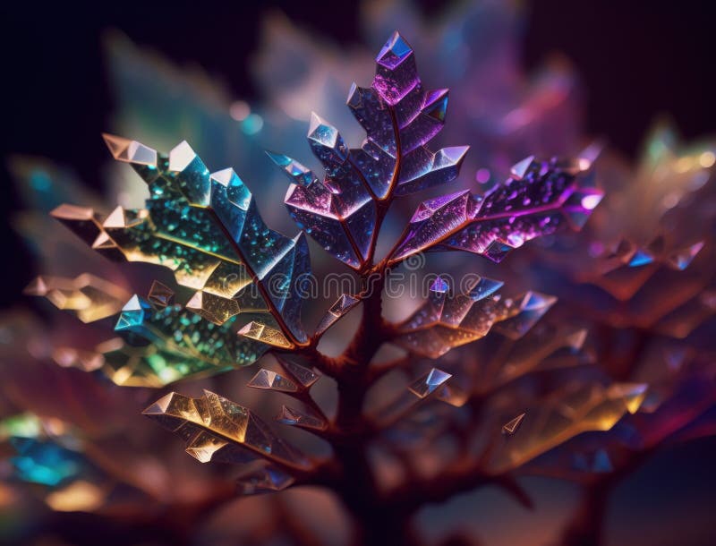 Colorful Crystal Tree Hybrid Created with Generative AI Technology ...
