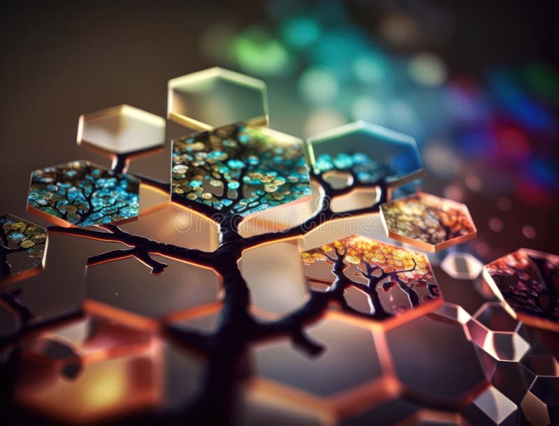 Colorful Crystal Tree Hybrid Created with Generative AI Technology ...