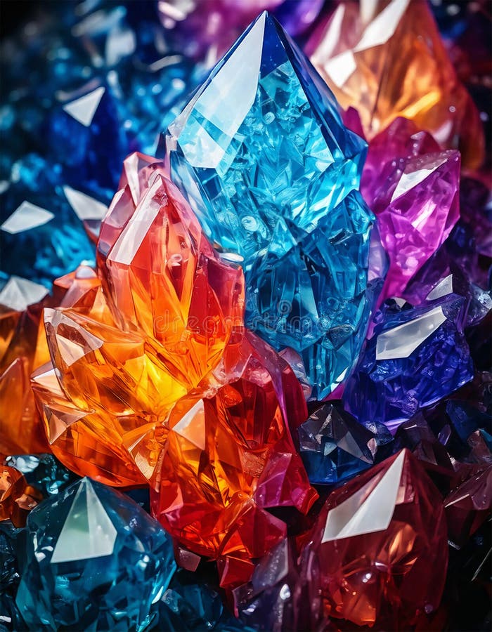 Colorful crystals stock illustration. Illustration of crystal - 350754431