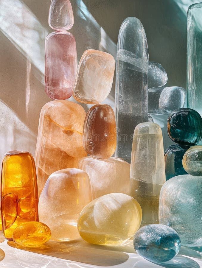 Colorful Crystals and Minerals in Natural Light. Stock Photo - Image of ...