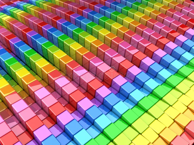 Colorful Cube Pattern Background Stock Illustration - Illustration of ...