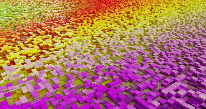 Colorful Cube in the Middle of the Ocean. Stock Illustration ...