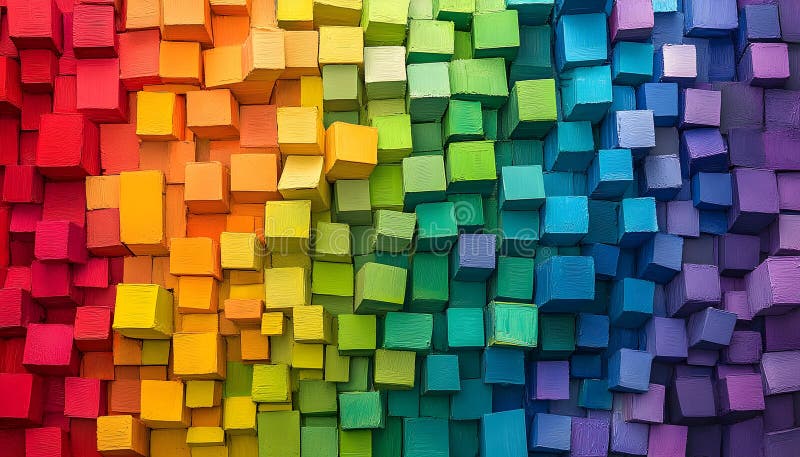 Rainbow Cube Abstract stock illustration. Illustration of cubes - 375103052