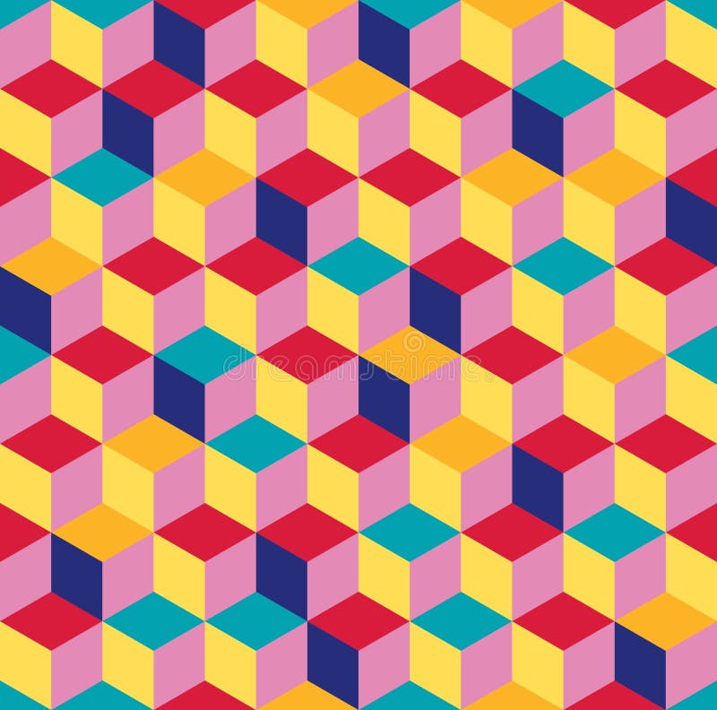Colorful Cube Pattern - Seamless Vector Texture Stock Vector ...