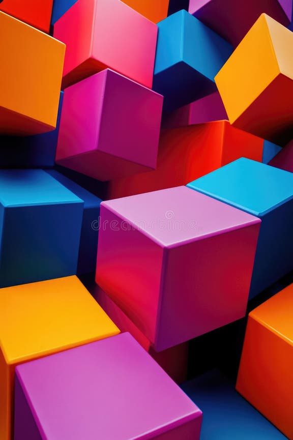 Colorful Cube Pattern stock illustration. Illustration of design - 363413093