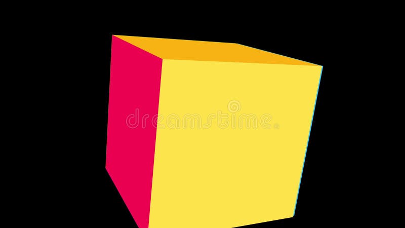 Colorful Cube Rotating with Alpha Channel .Animation Flat Cube on Black ...