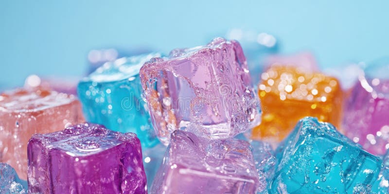Colorful Cube-Shaped Gems on a Plain Background Stock Image - Image of ...