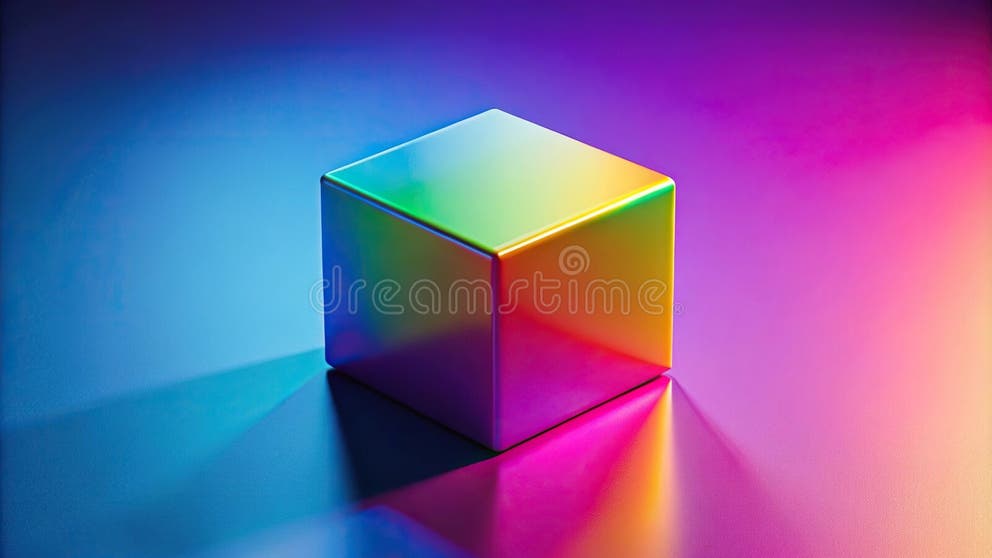 Prismatic Play: Colorful Cube with Vibrant Patterns - AI Generative ...