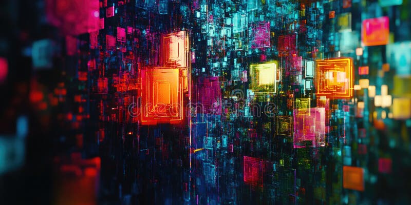 Colorful Cube Wall: Abstract Pattern of Numerous Small Cubes in a ...