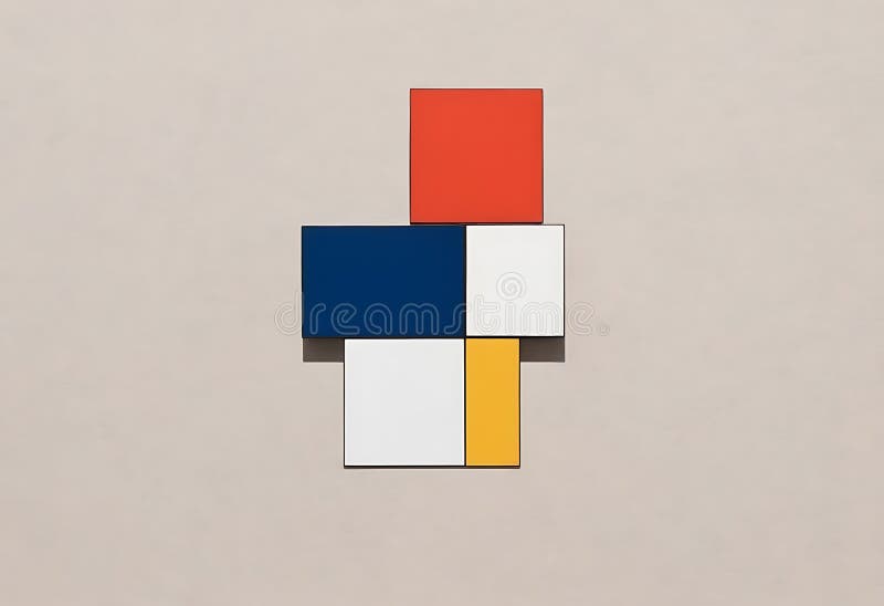 A Colorful Cube with a White One that Has a Blue and Red One. Stock ...
