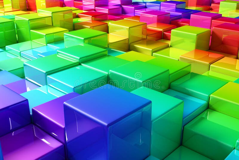 Colorful cubes stock illustration. Illustration of colours - 23648976