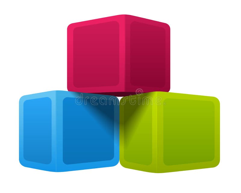 Colorful cubes 3D stock vector. Illustration of development - 26888619