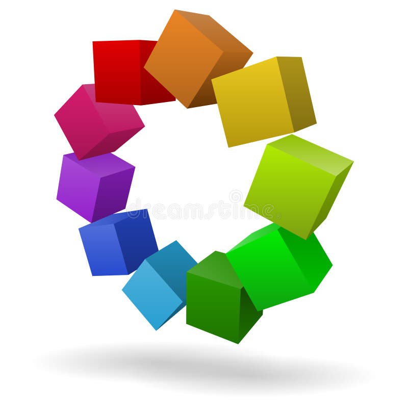 Colored cubes 3D stock vector. Illustration of guide - 27264944