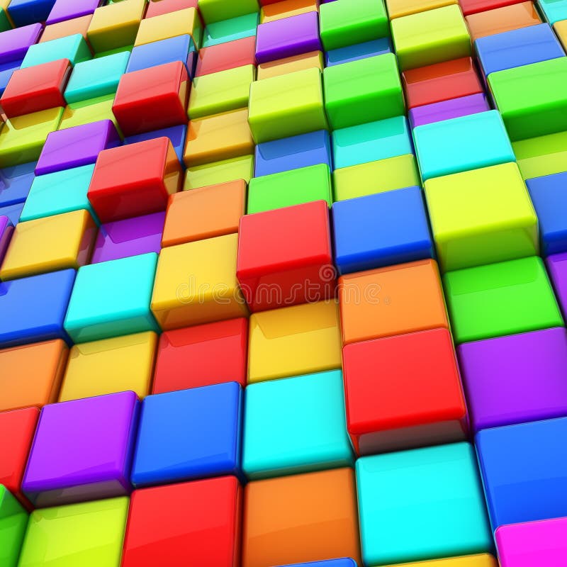 Colorful cubes stock illustration. Illustration of decorative - 49430302