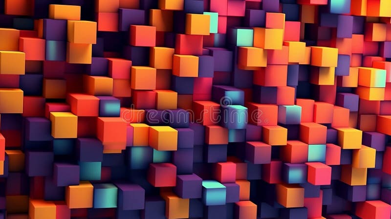 Colorful Cubes Abstract Geometric Background. Ai Generative Stock ...