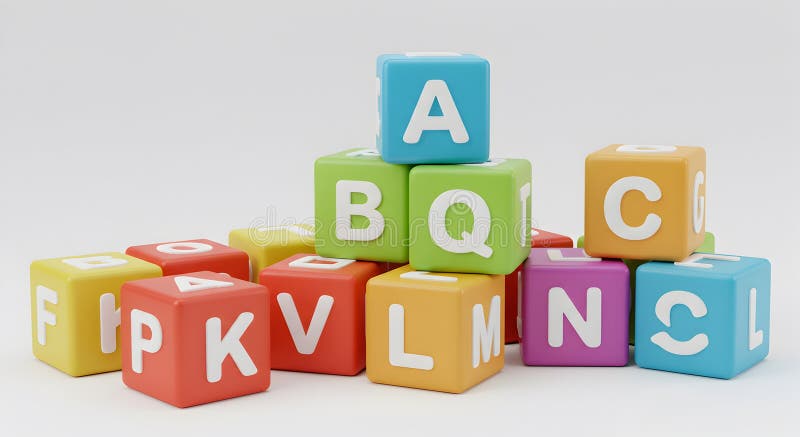 Colorful Cubes with Alphabet Letters for Educational and Playful ...
