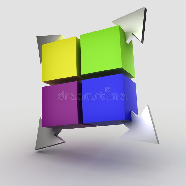 Colorful Cubes Arrows 3d Stock Illustrations – 220 Colorful Cubes ...