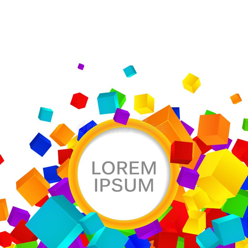Colorful Border from Cubes stock vector. Illustration of banner - 29205179