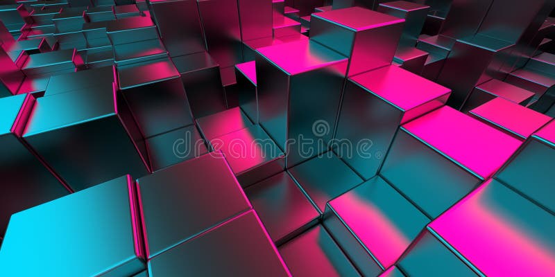 Colorful Cubes Blocks Chaotic Construction Background Stock ...