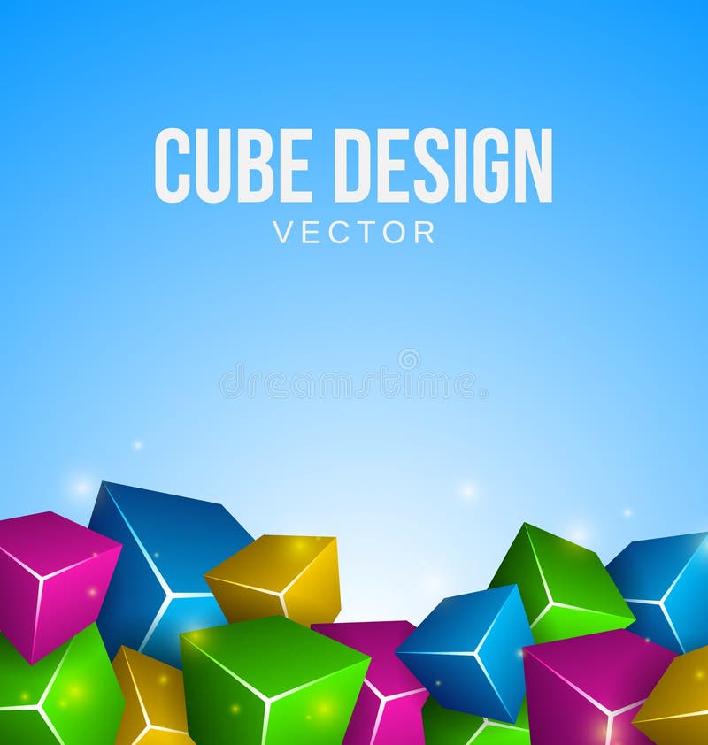 Colorful Flying Cubes Background Stock Vector - Illustration of design ...