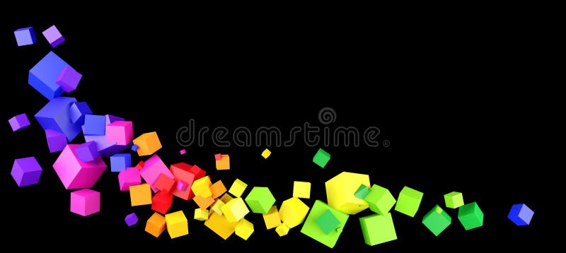Colorful Border from Cubes stock vector. Illustration of banner - 29205179