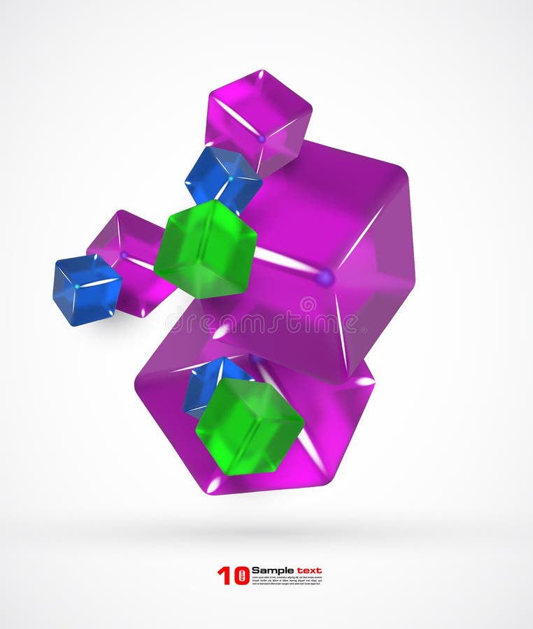 Colorful cubes stock illustration. Illustration of futuristic - 94632778