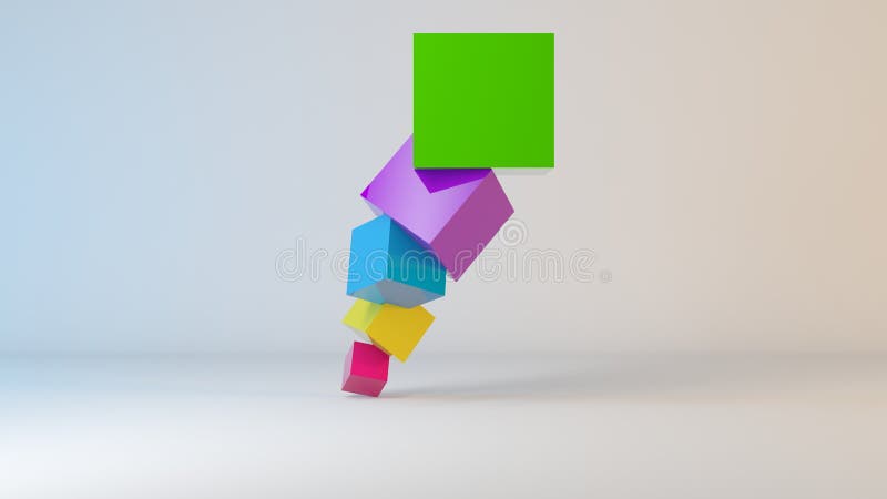 Colorful cubes 3D stock illustration. Illustration of composition ...