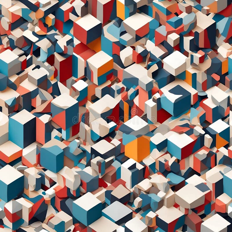 Colorful Cubes with Different Colors Arranged in a Seamless Pattern ...