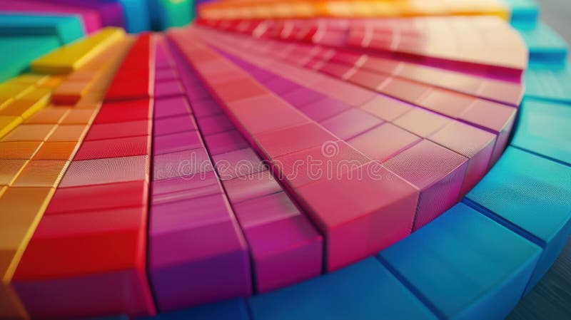 Colorful Cubes Forming a Big Data Visualization Chart Stock ...