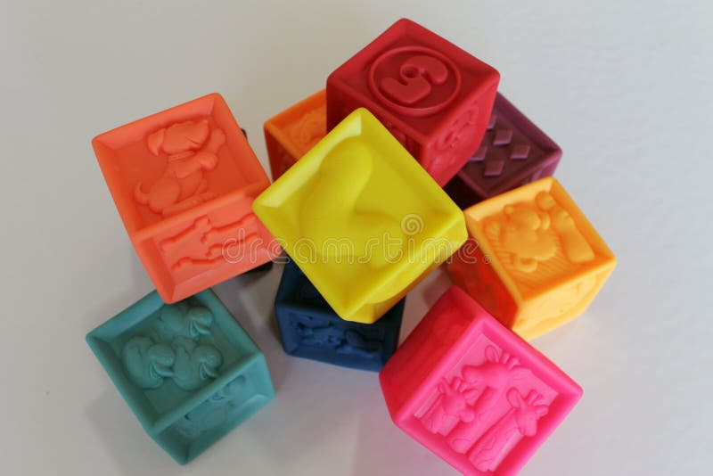 Colorful Cubes Game 3D for Kids Stock Image - Image of bell, magnet ...