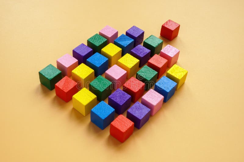 Colorful Cubes and One on the Top As a Leader. Diversity in Company ...