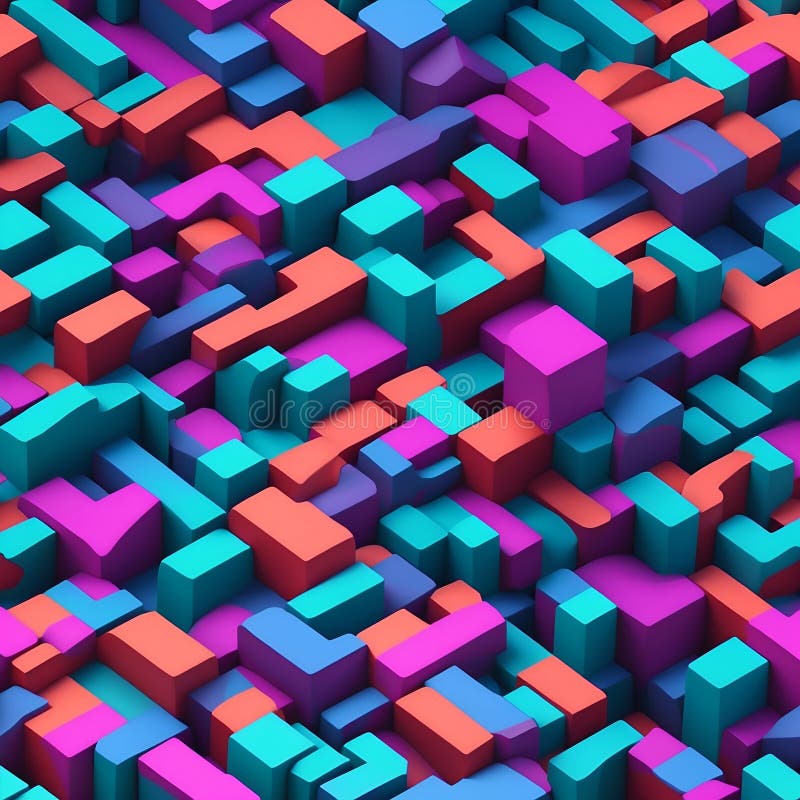 Colorful Cubes Pattern in Varied Hues. Generative AI. Stock ... Colorful Cubes Pattern in Varied Hues. Generative AI. Stock ...