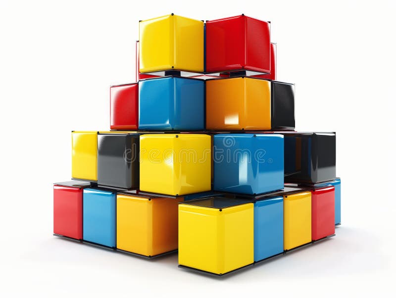 Colorful Cubes Pyramid stock photo. Image of colorful - 312339680