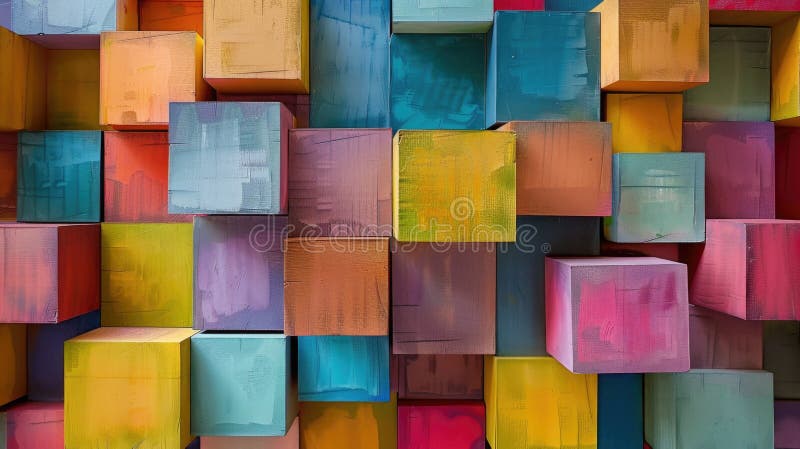 Colorful Cubes Stacked on Top of Each Other. Suitable for Educational ...
