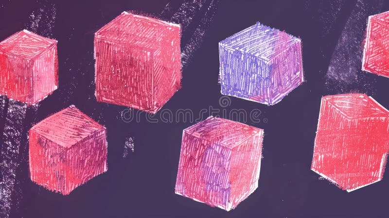 Colorful Cubes in a Stylized, Artistic Arrangement Against a Dark ...