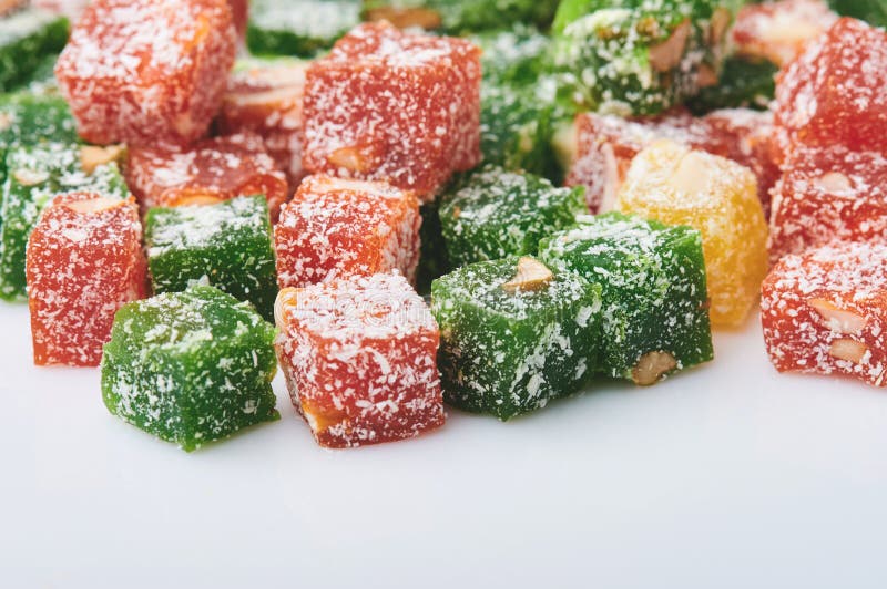 Turkish Delights on a Golden Plate Stock Image - Image of closeup ...