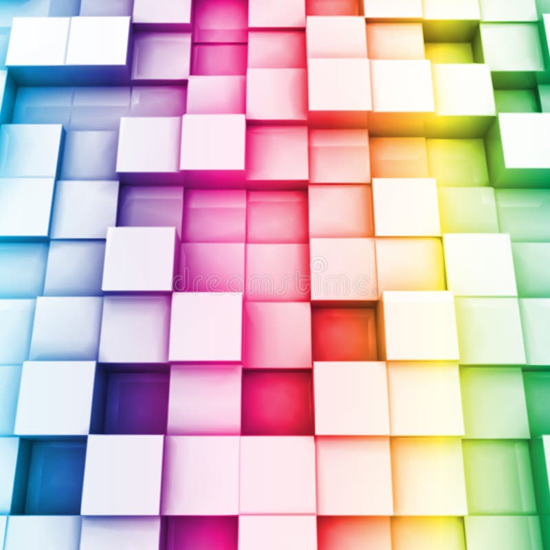 Rainbow of colorful boxes stock illustration. Illustration of purple ...